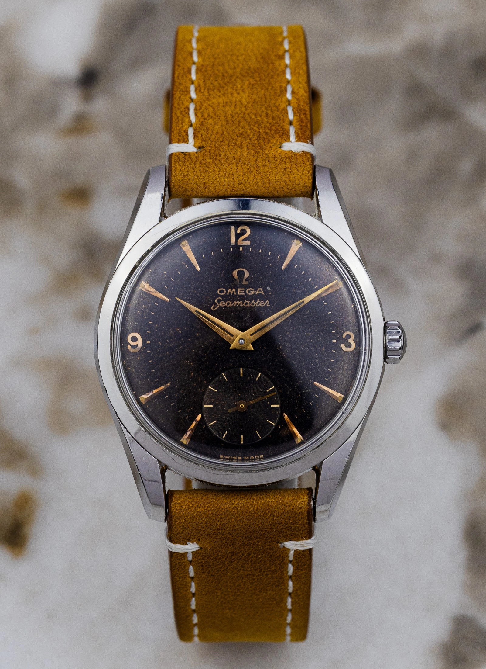 1956 Omega Seamaster Jumbo Black Gilt Stardust 2937-2 Cal. 267